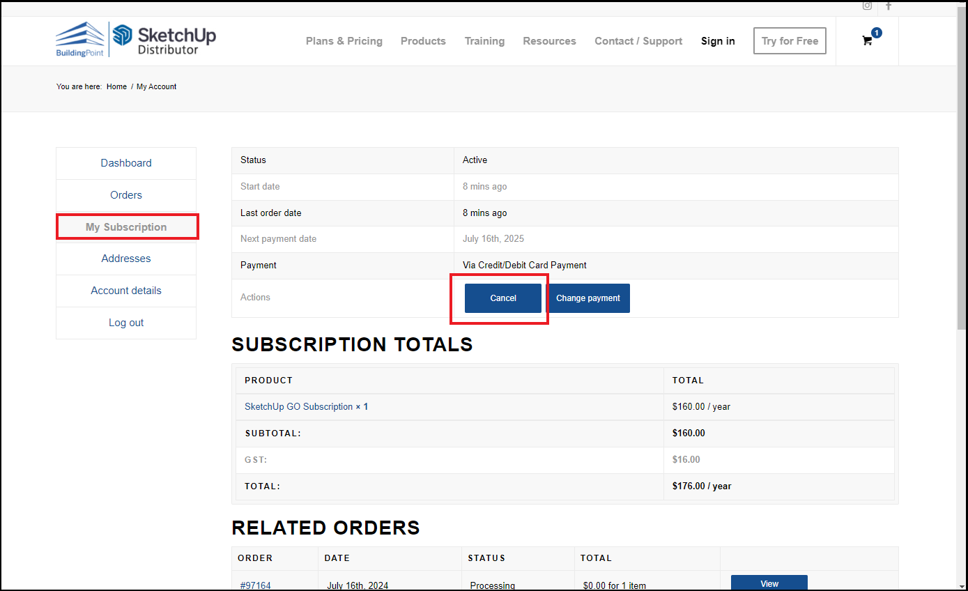 Manage my Subscription Renewal – SketchUp Australia